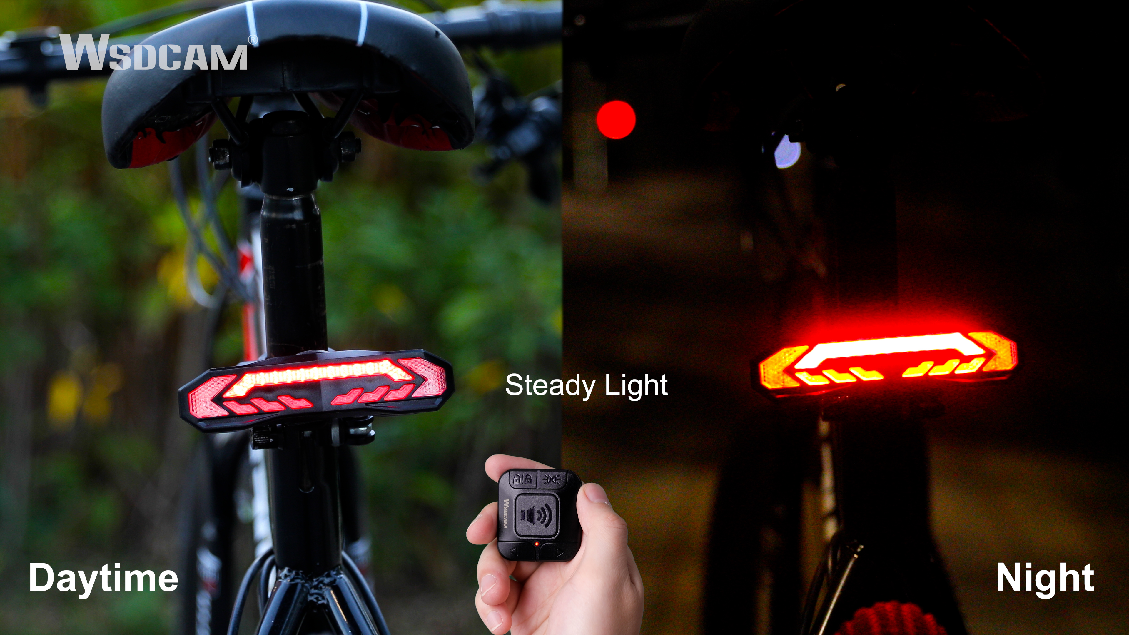Watch How WSDCAM 5-In-1 Bike Tail Light Alarm Work? on Amazon Live