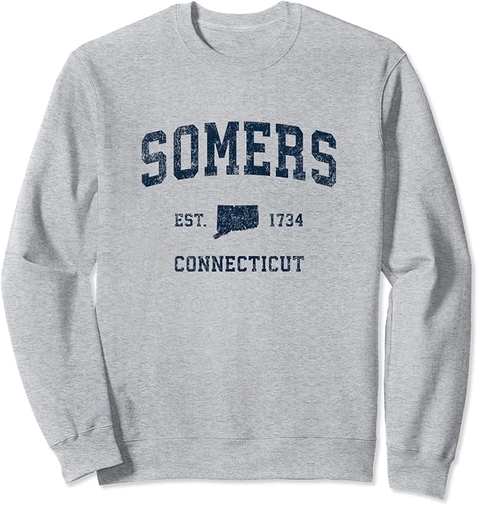 Amazon.com: Somers Connecticut CT Vintage Sports Design Navy Print ...