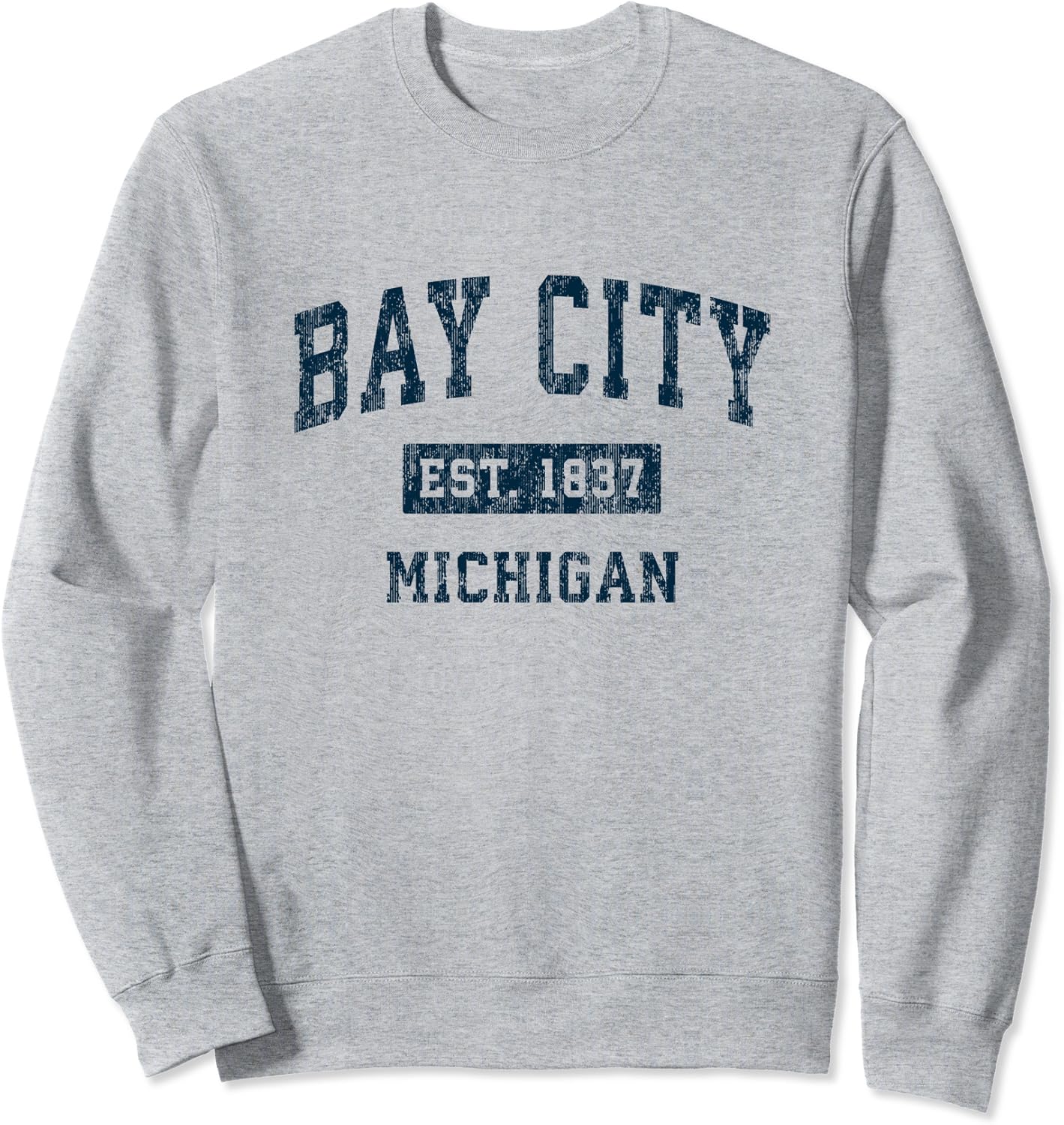 Amazon.com: Bay City Michigan MI Vintage Sports Design Navy Print ...
