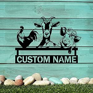 Amazon.com: Custom Farm Animals Metal Sign, Customized Farmhouse Decor ...