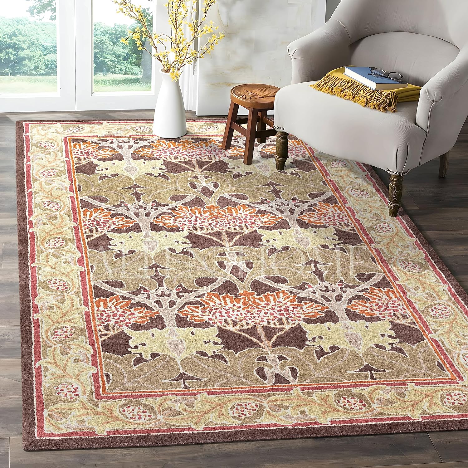 Amazon.com: Allen Home Wool Area Rug | Traditional Decorative Carpet ...