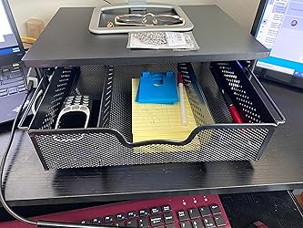 Amazon.com: Simple Houseware Computer Monitor Riser with Drawer, Black ...