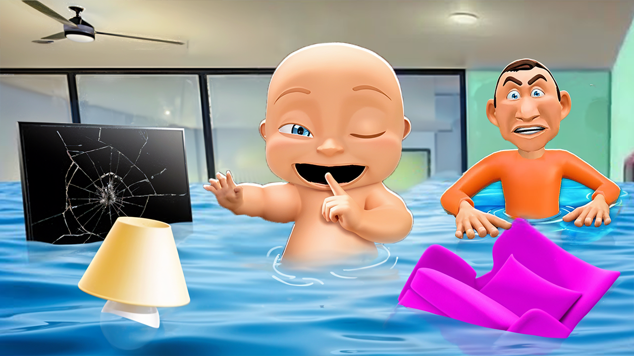 Naughty Baby and Daddy Virtual Crazy Newborn Prank Simulator Fun Game ...