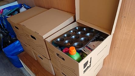 Q-Connect Storage Box 335x400x250mm Brown (Pack of 10) : Amazon.co.uk ...