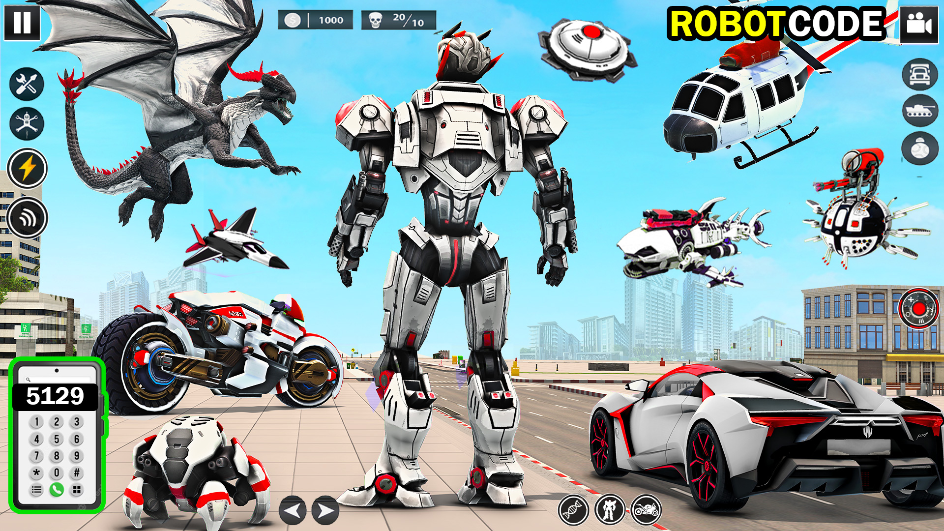 Futuristic Dragon Robot Shooting Games Battle Action - Mech War Evil ...