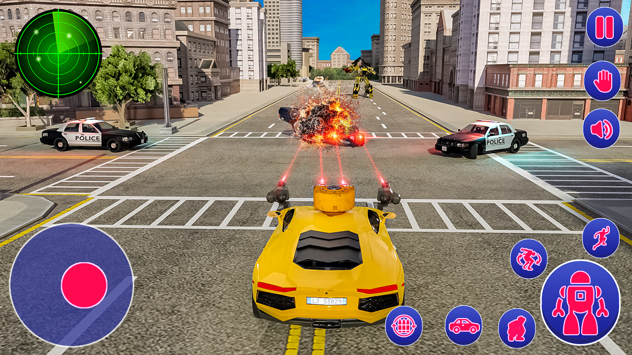 Flying Robot Car Transformation Game: Real Futuristic Robot War City ...