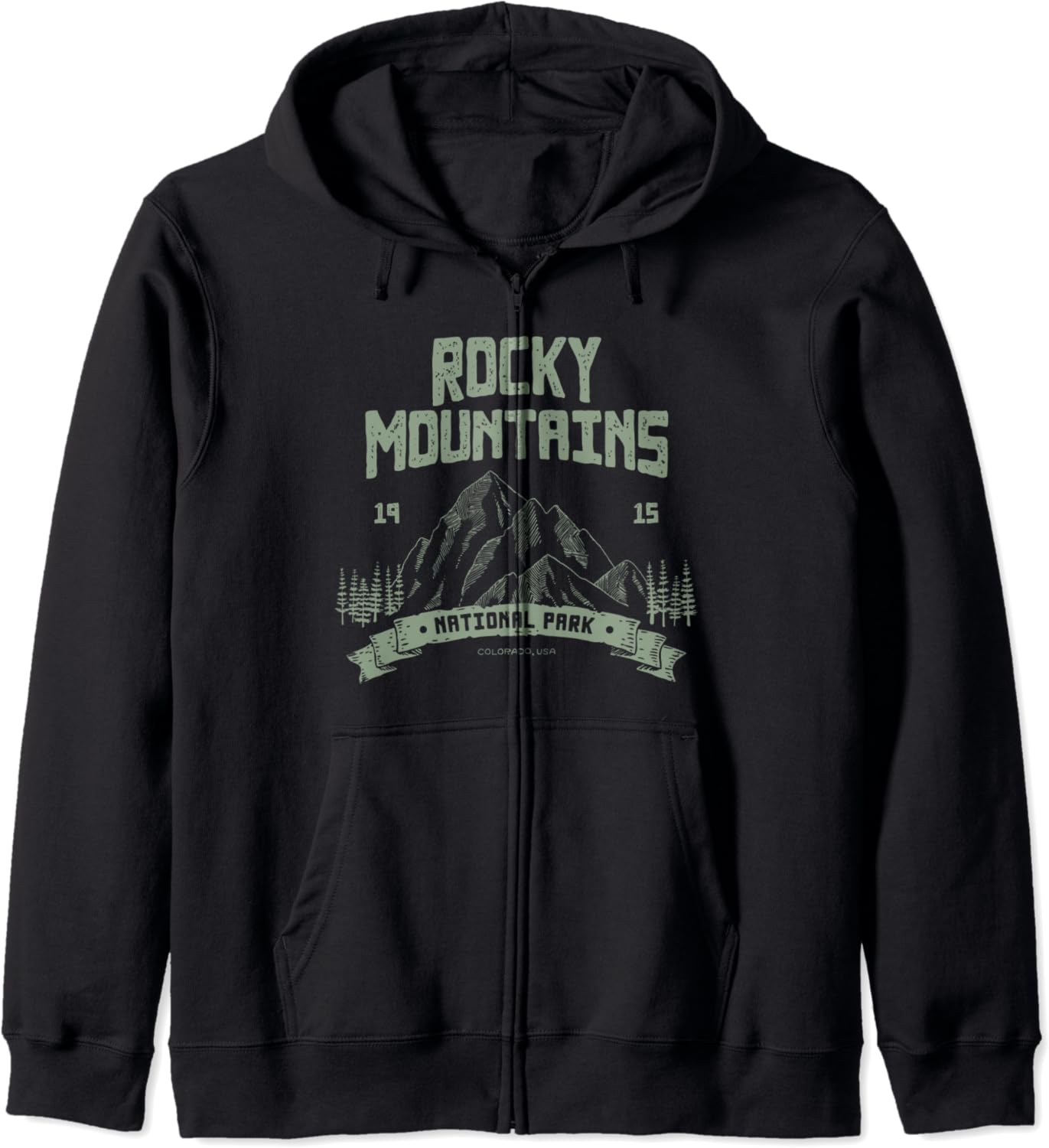 Amazon.com: Vintage Rocky Mountains National Park Retro Outdoor Zip ...