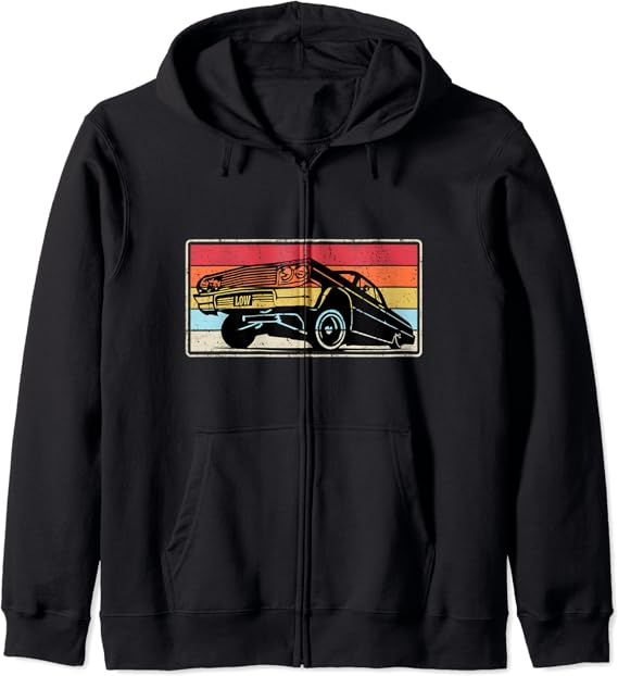 Lowrider Vintage Old School Classic Lowrider Car Zip Hoodie: Amazon.co ...