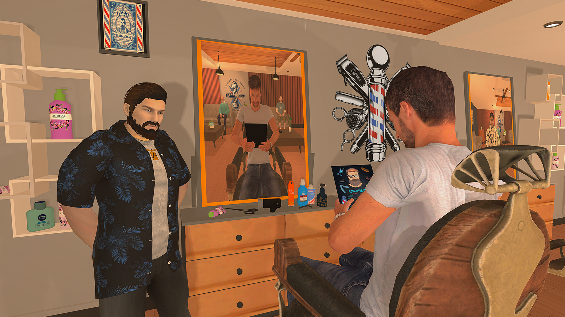 Barber Shop Hair Cutting Salon & Beard Trimming Master Simulator 3D ...