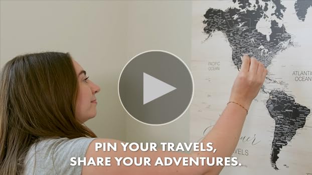 Iridescent Push Pin World Map 3 Panels Holy Cow Canvas