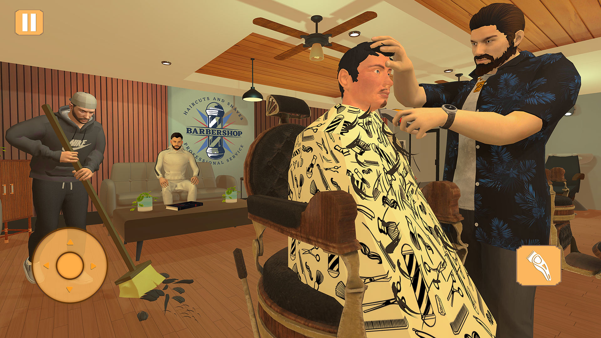 Barber Shop Hair Cutting Salon & Beard Trimming Master Simulator 3D ...