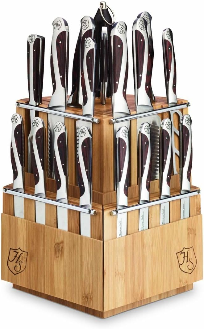 Amazon.com: Hammer Stahl 21 Piece Knife Block Set | Classic Kitchen ...