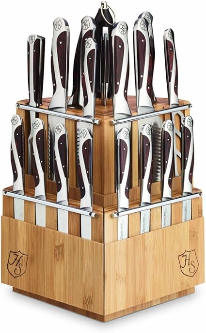 Amazon.com: Hammer Stahl 21 Piece Knife Block Set | Classic Kitchen ...