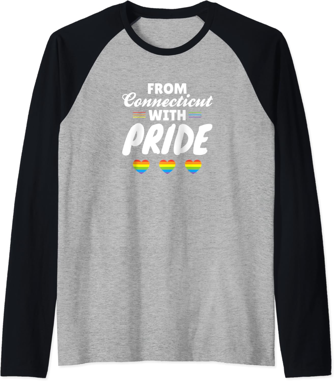 Amazon.com: Connecticut Gay Pride Raglan Baseball Tee : Clothing, Shoes ...