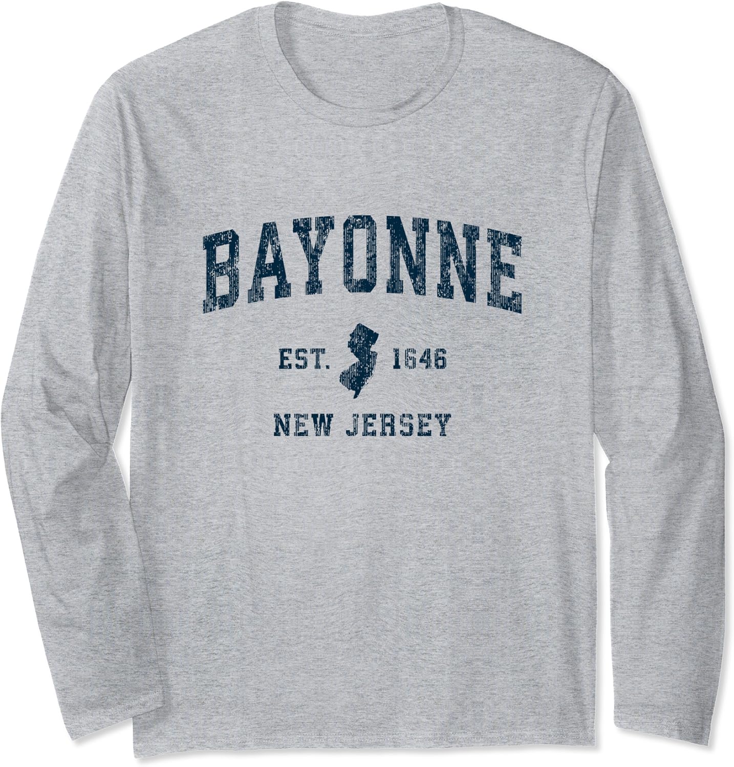 Amazon.com: Bayonne New Jersey NJ Vintage Sports Design Navy Print Long ...