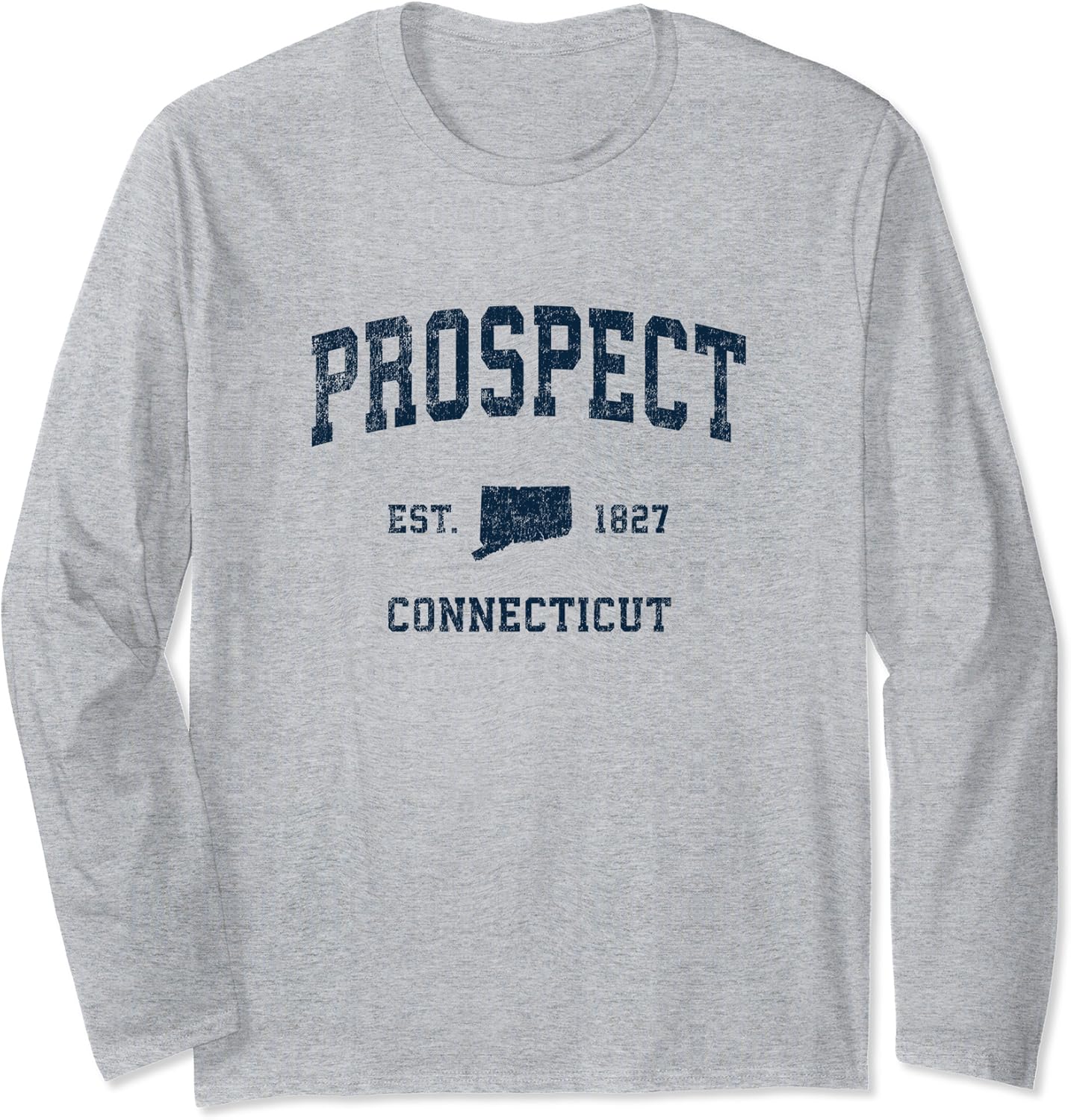 Amazon.com: Prospect Connecticut CT Vintage Sports Design Navy Print ...