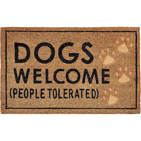 Amazon.com: Natural Coco Coir Mat, Dogs Welcome People Tolerated ...