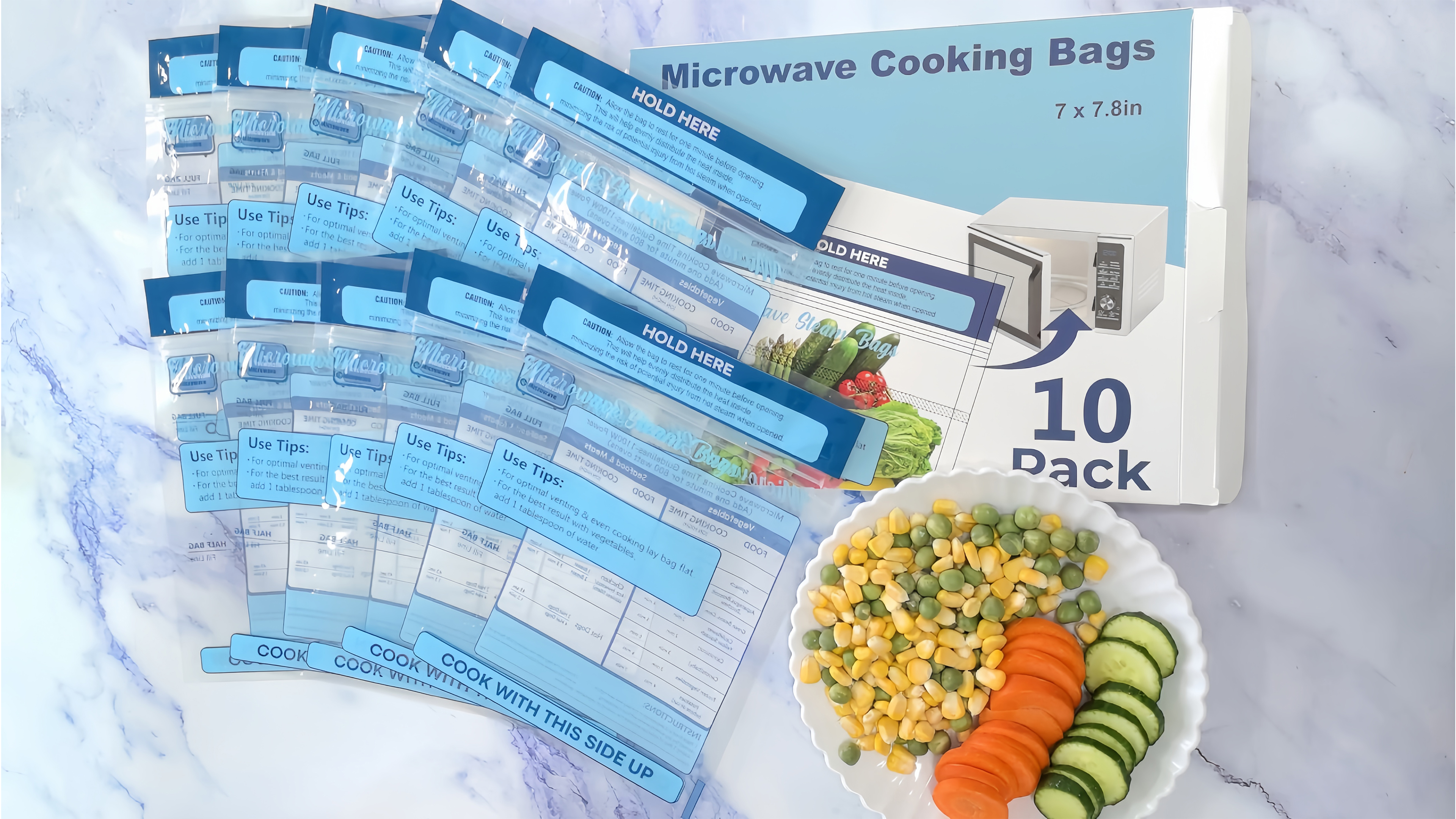Microwave Steamer Bags, 25 PCS Steam Cooking Bag Steam Food Storage ...