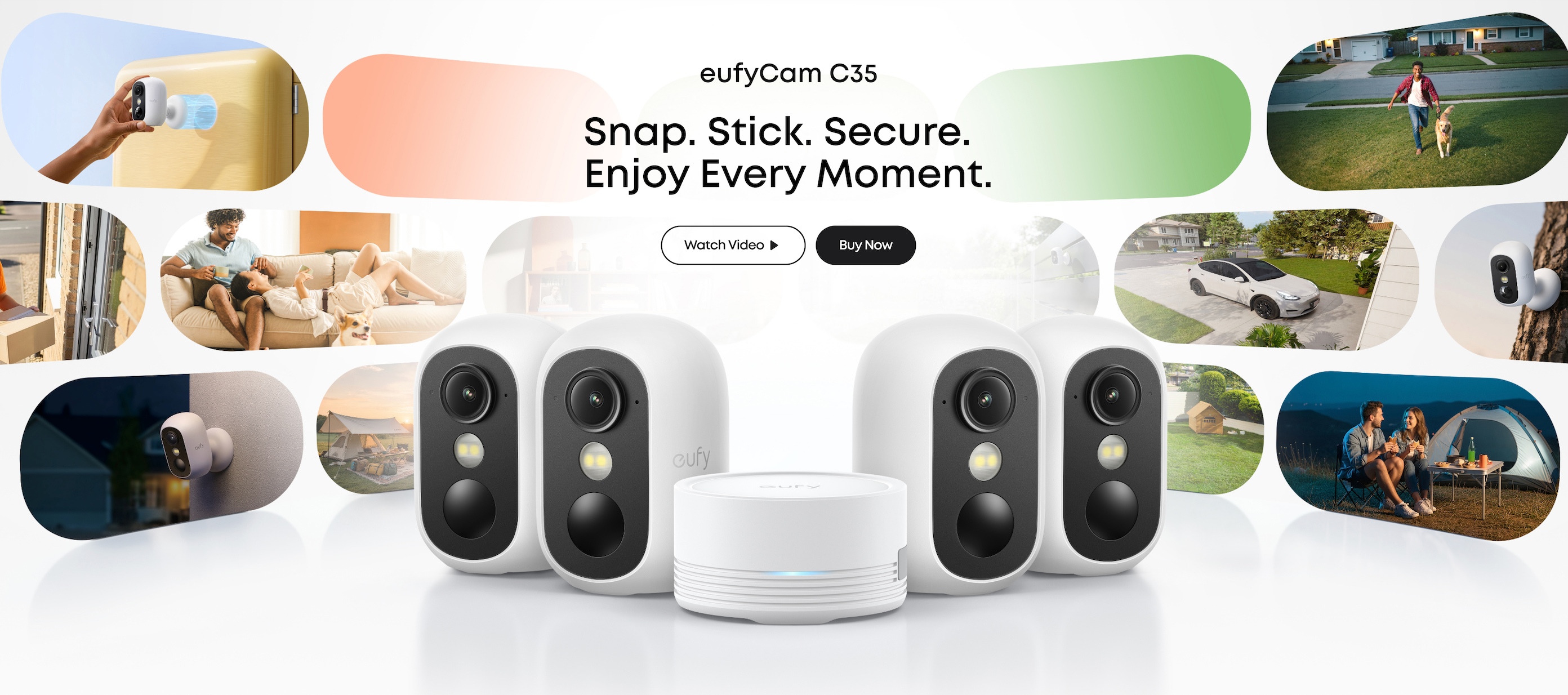 Watch Snap. Stick. Secure. Enjoy Every Moment. eufyCam C35 on Amazon Live