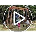 Amazon.com: Dolphin Playground Wood Swing Sets for Backyard with Monkey Bar, Kids Outdoor Play ...