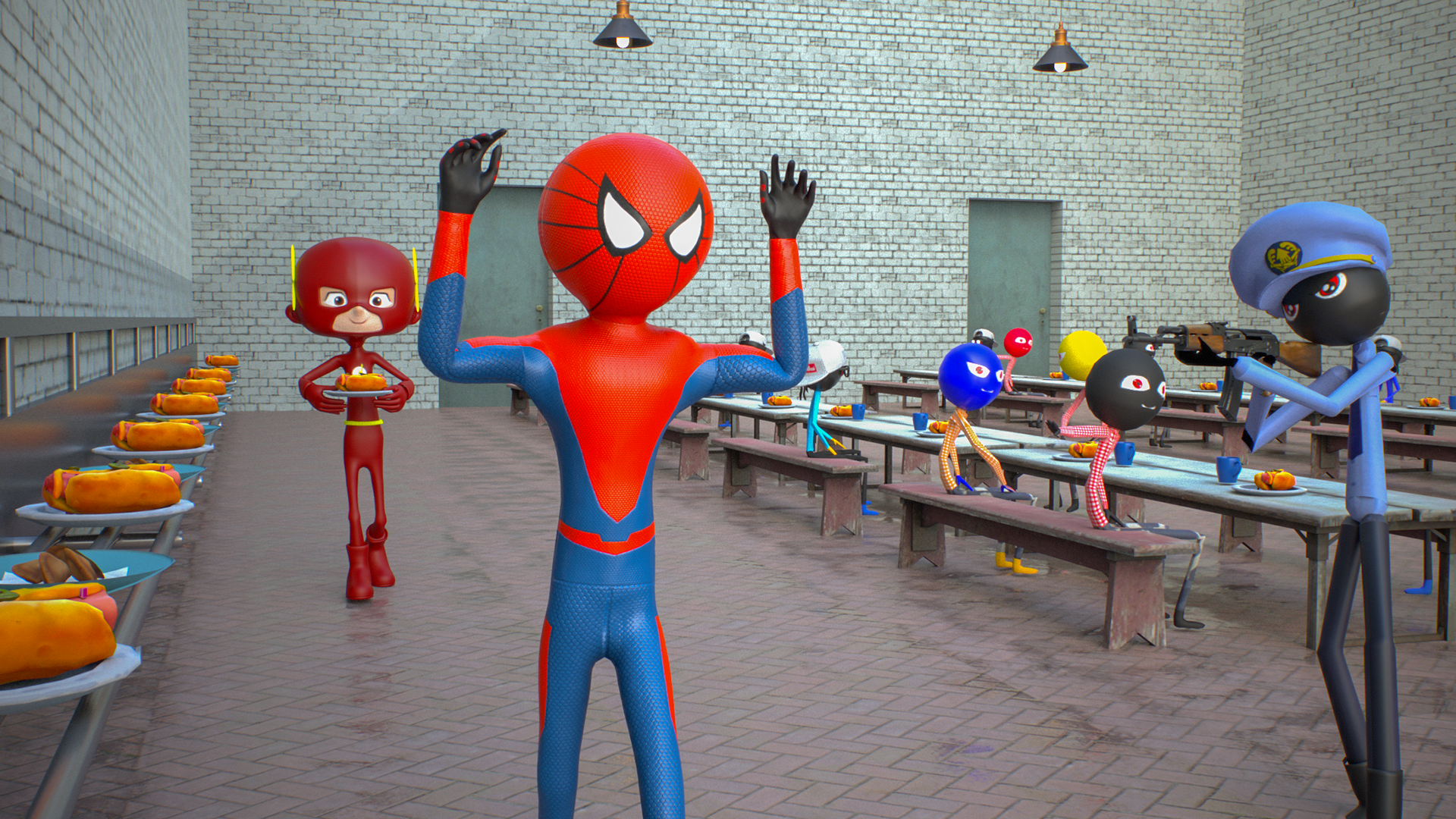 Real Stick Spider Hero Prison Escape: Flying Stick Prison Rope Hero ...