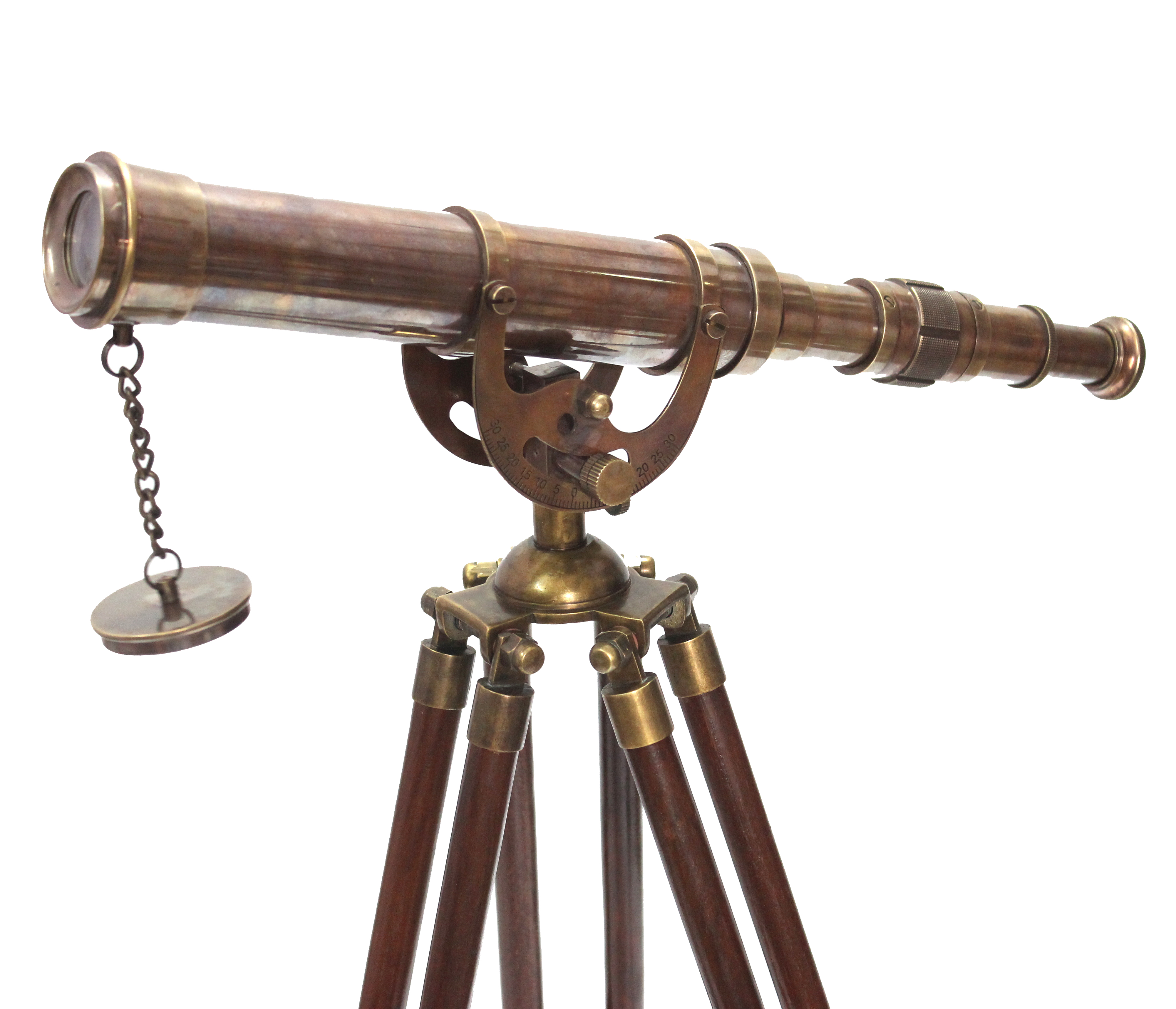Watch Antique Brass Spyglass Telescope With Wooden Tripod Scope on ...