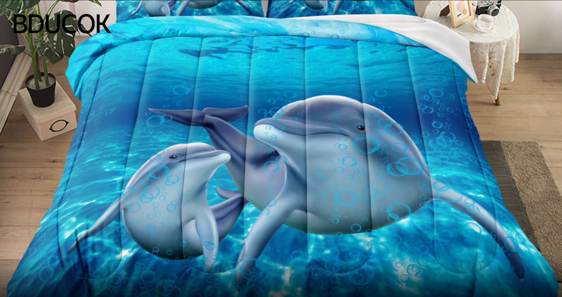Watch Ocean Comforter set dolphins bedding set for Kids Boys Girls on ...