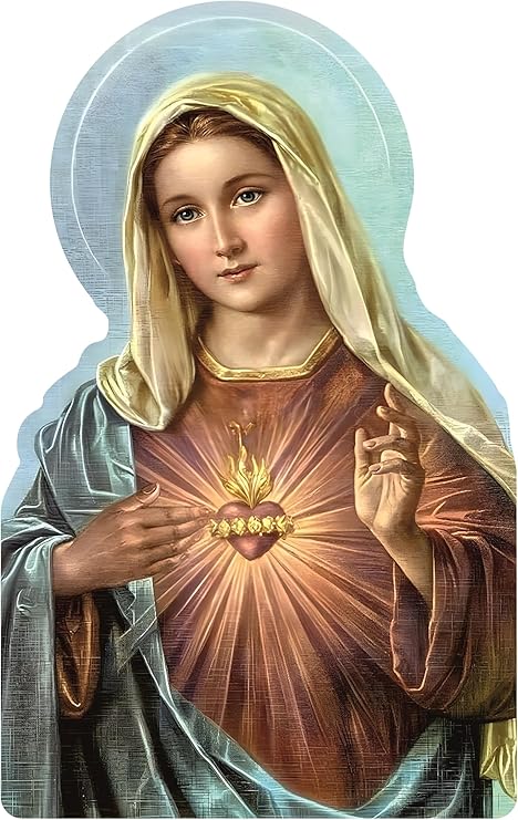 Amazon.com - Sacred Heart Virgin Mary Sticker, Catholic Vinyl Decal ...