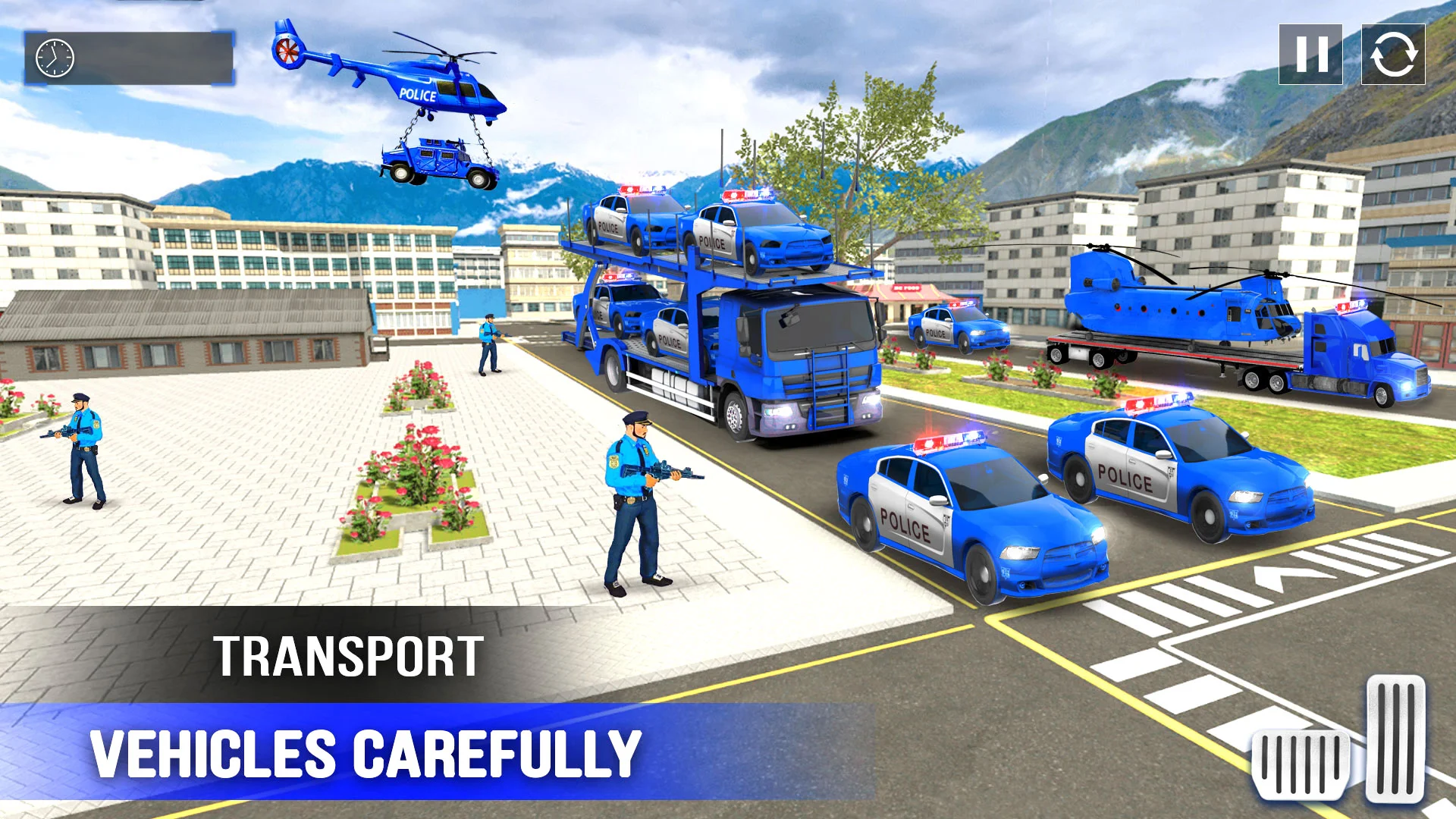 Police Cargo Truck Transporter Game-US Police Car Transporter Game ...