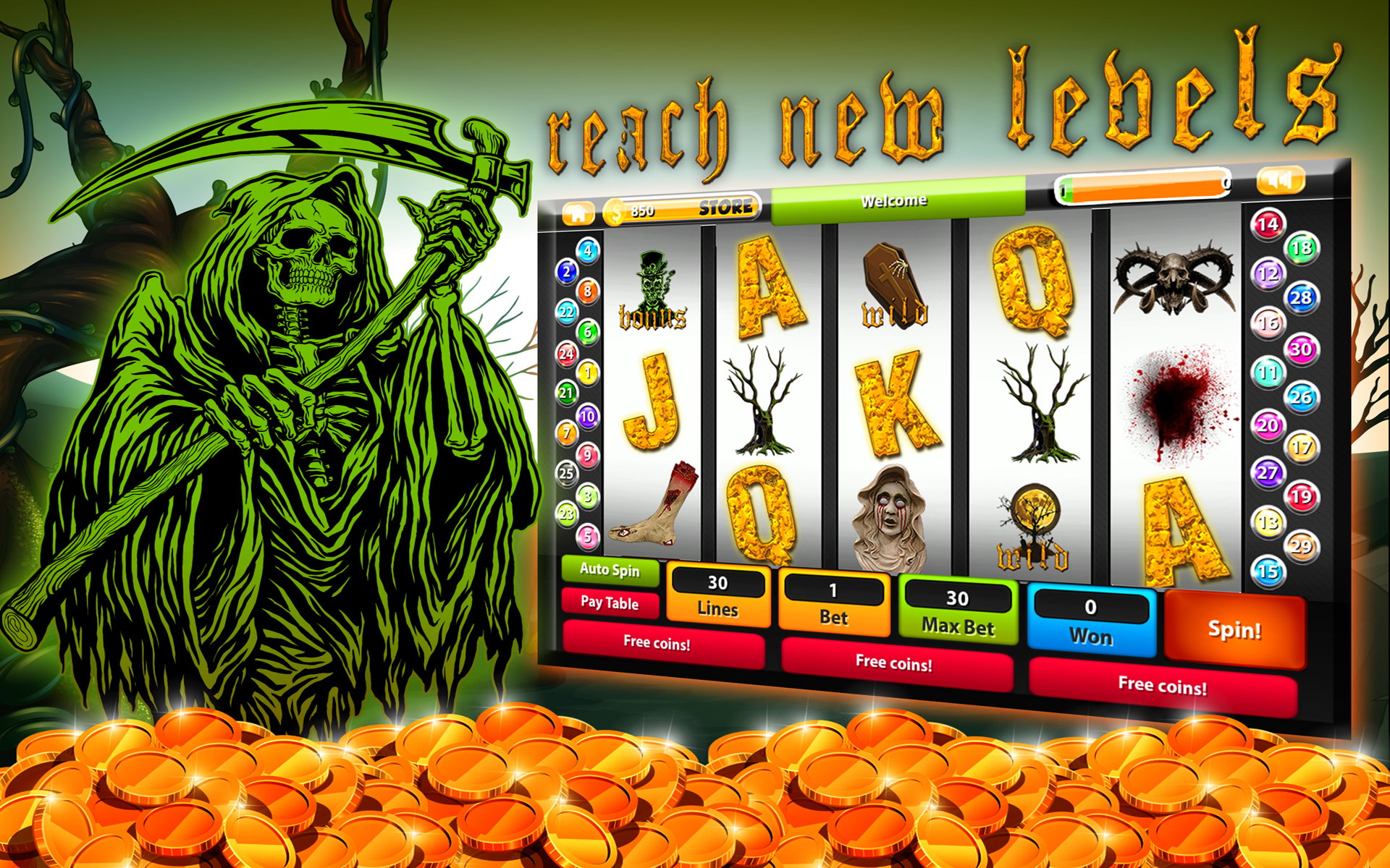 Walking Deads Survival Slot Machine Casino- Zombies tremble in front of ...