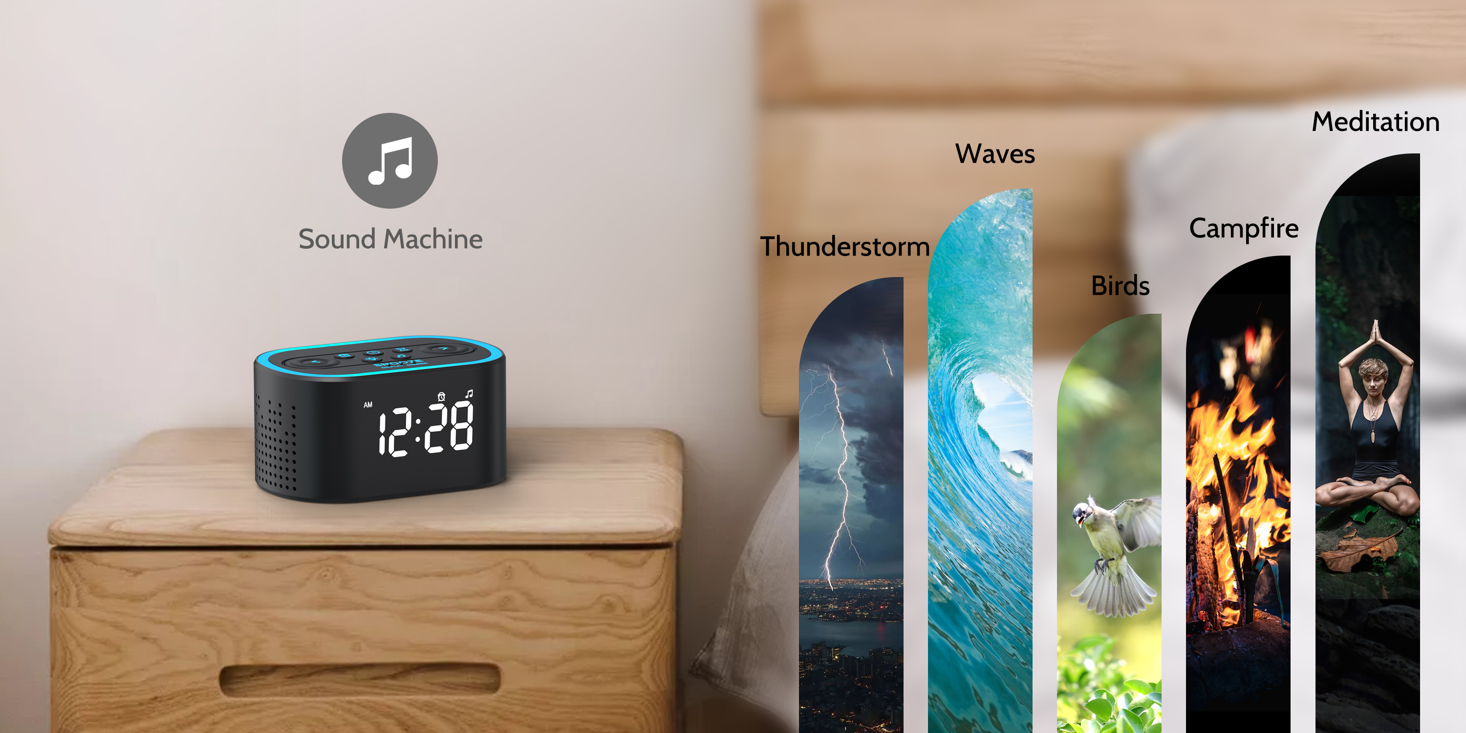 Watch Reacher White Noise Sound Machine & Digital Alarm Clock on Amazon ...