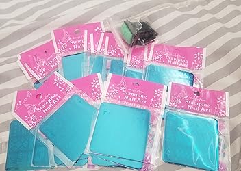 Amazon.com: FingerAngel 20 Pcs Mix Design Nail Stamping Template+1 ...