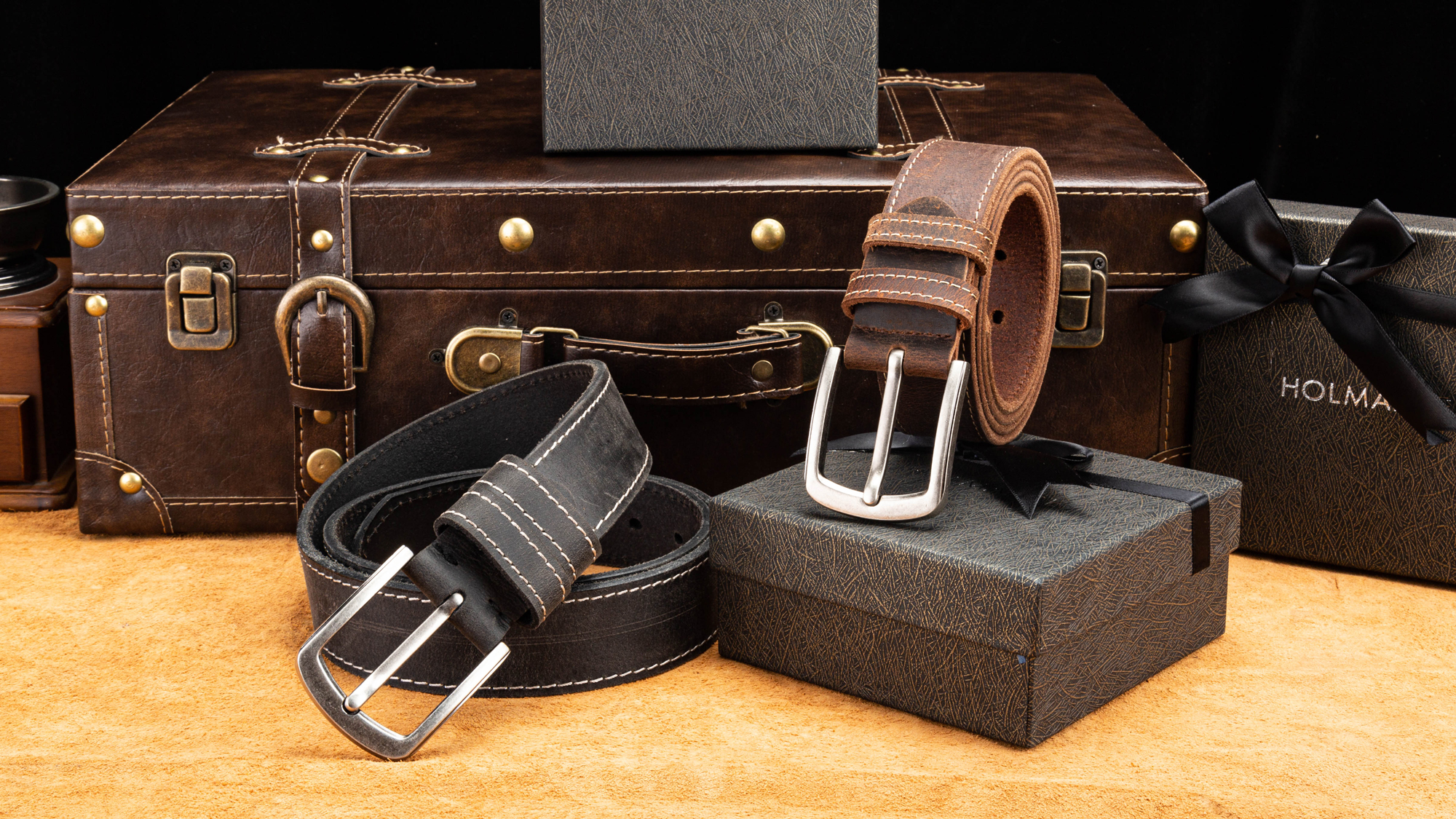 Watch Italian Full Grain Leather Western Belts for Men 7 Holes on ...