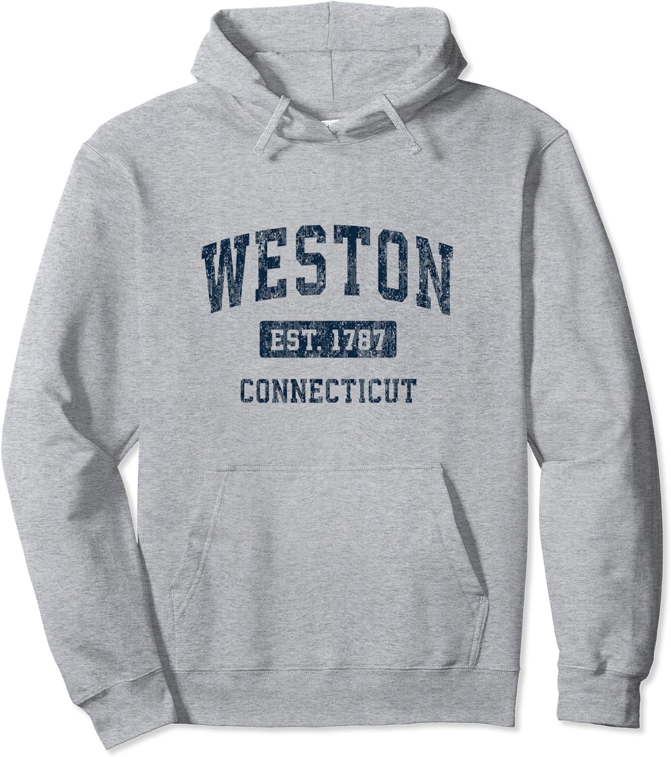 Amazon.com: Weston Connecticut CT Vintage Sports Design Navy Pullover ...