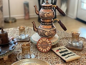 Amazon.com | Copper Turkish TeaPot Tea Kettle Pots Set for Stove Top ...