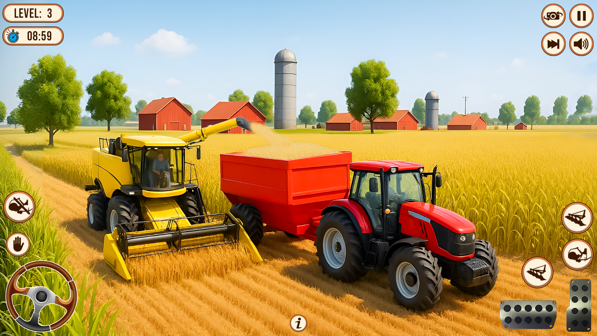 American Tractor Farming 2K25 Big Harvester & Thresher Driving Farm ...