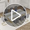 Amazon.com - hohoedc 79-inch Modern Dining Table Set for 8 with 1.8 ...