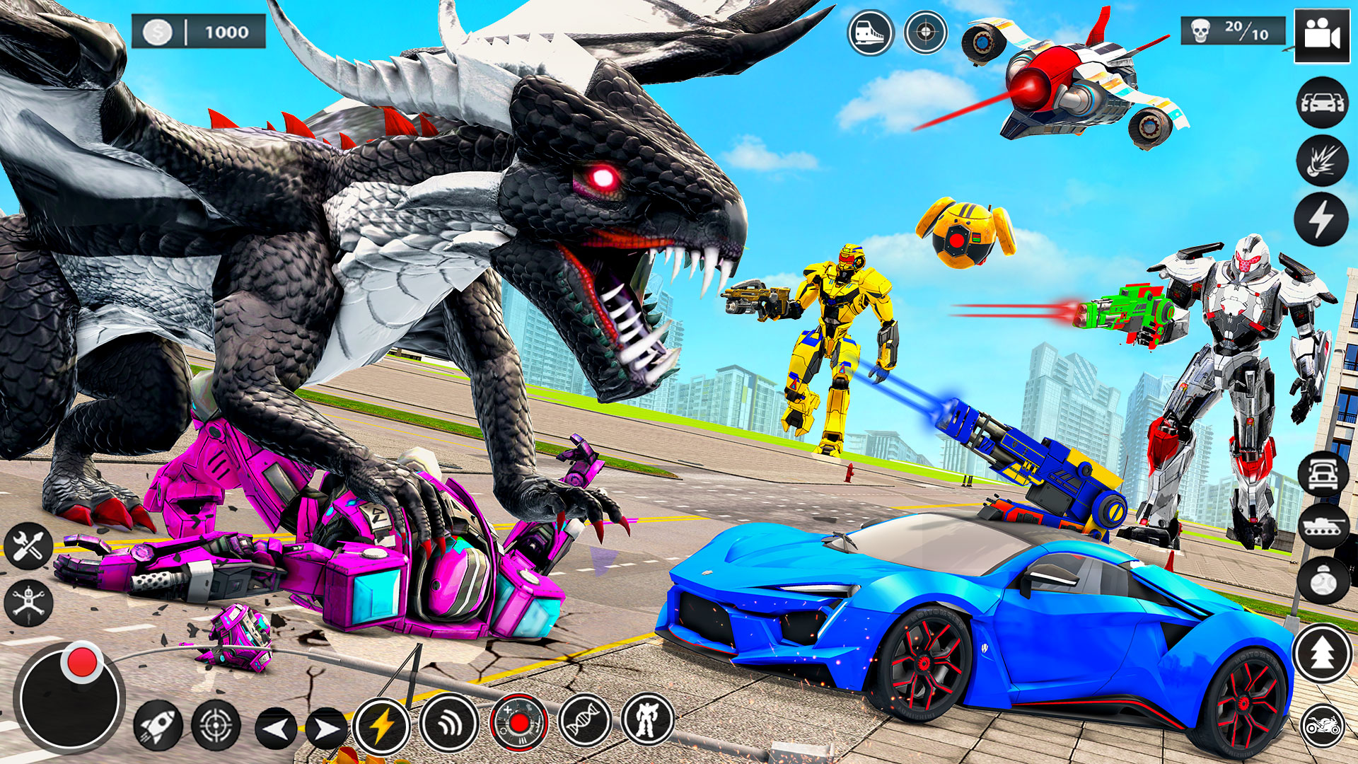 Futuristic Dragon Robot Shooting Games Battle Action - Mech War Evil ...