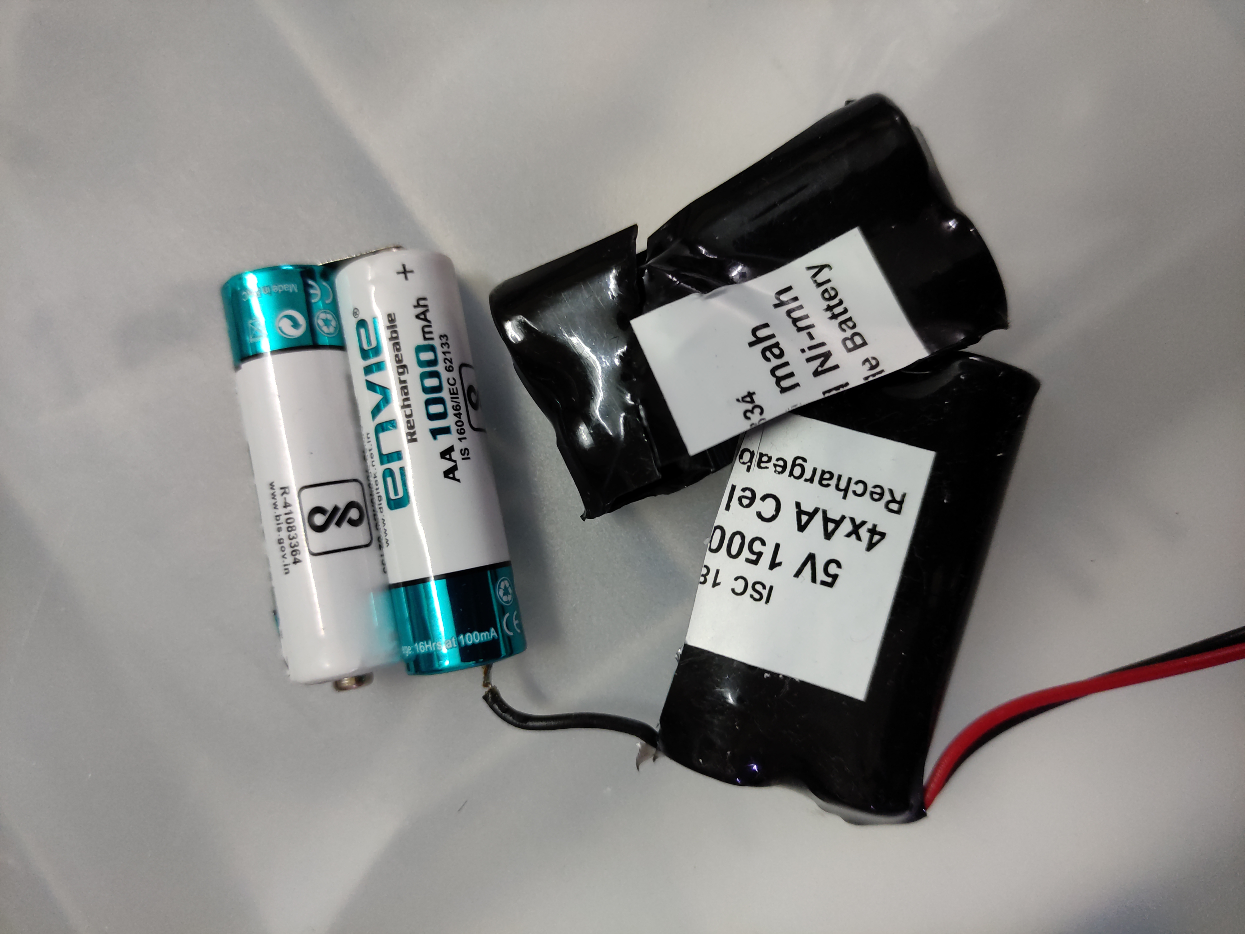 INVENTO 5V 1500 mAh Polymer Ni-mh Rechargeable 4 AA Cell Battery Pack ...