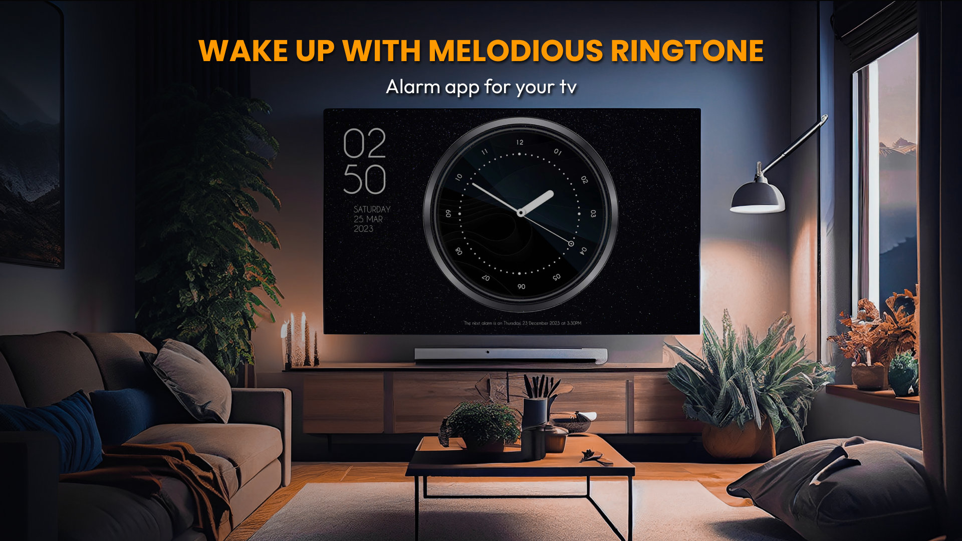 Alarm Clock with Beautiful Clock Face Screensaver - Peaceful Wallpaper ...