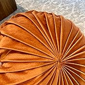 Amazon.com: Round Velvet Pillow for Couch Small Handmade Decorative ...
