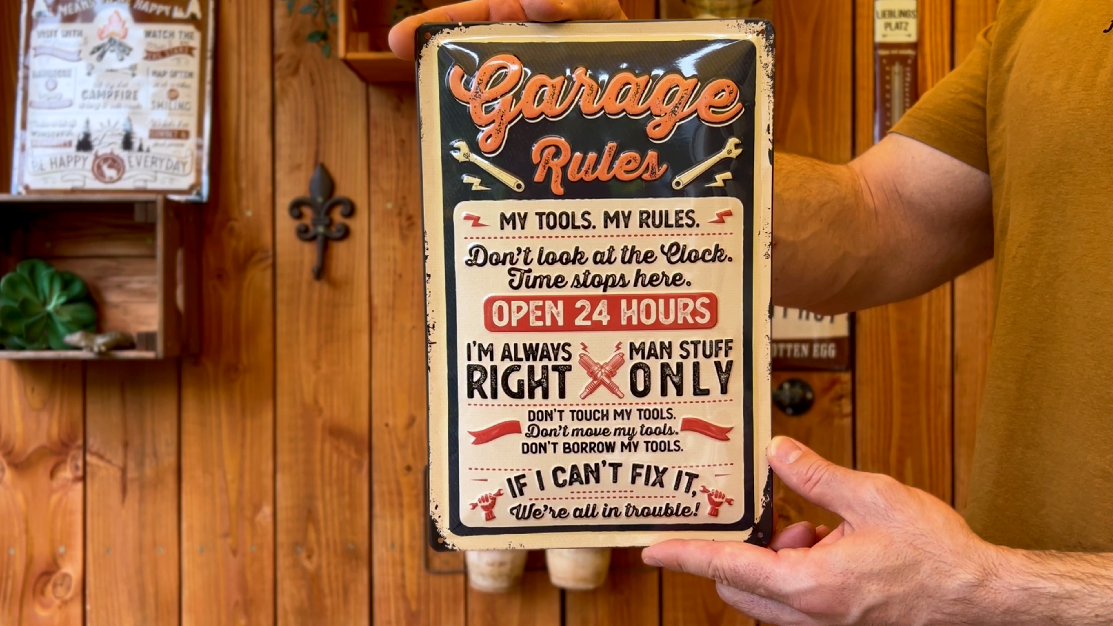 Garage Rustic Signs Vintage Circle Signs Personalized Decorative