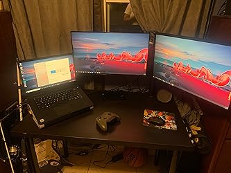 Amazon.com: Amazon Basics Dual Monitor Stand - Height-Adjustable Arm ...