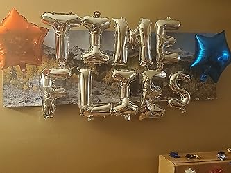 Amazon.com: Time Flies Balloons, Airplane Birthday Party Decorations ...