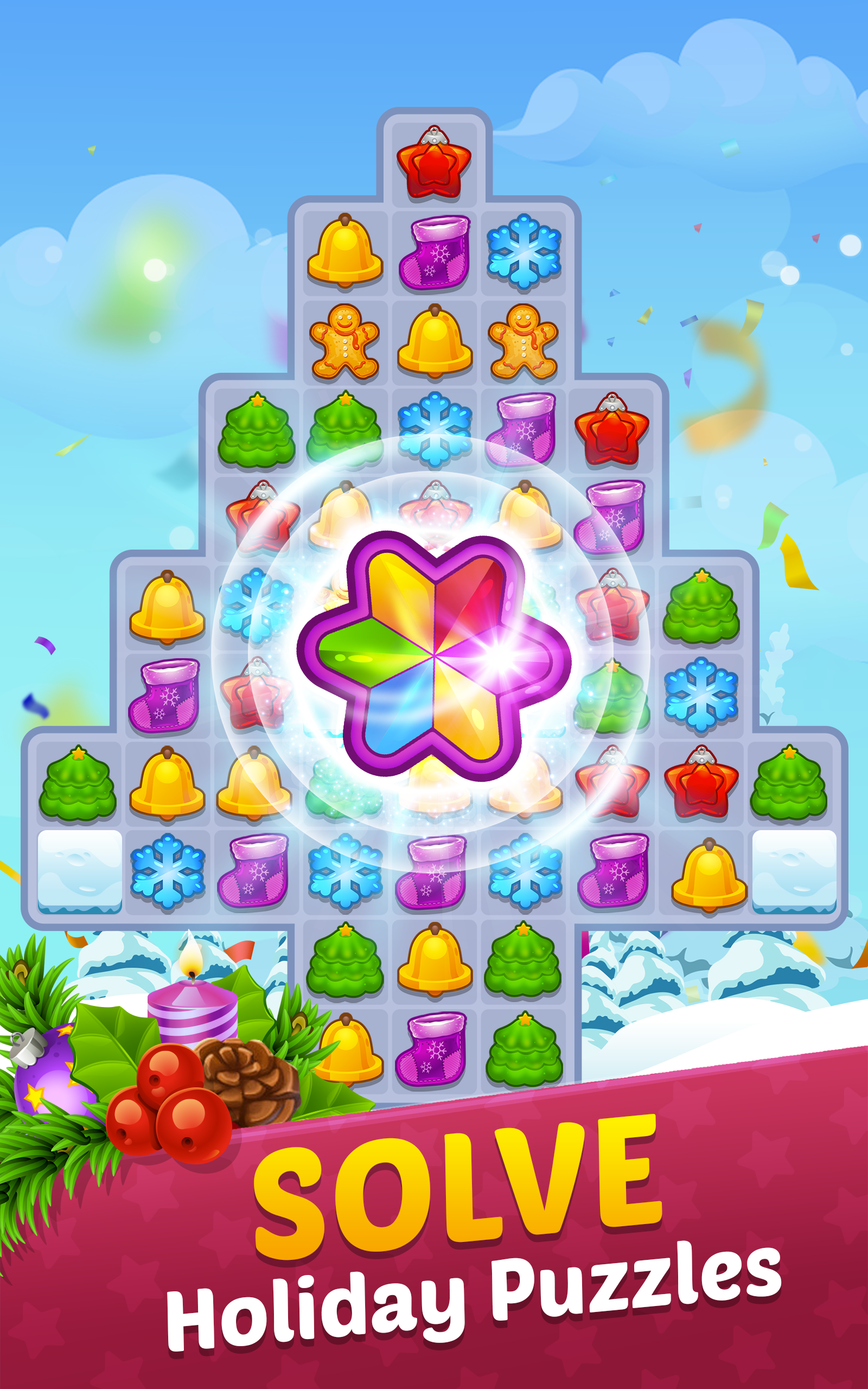 Christmas Match 3 Candy Games Free - New Magic Matching Holiday Puzzle ...