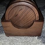Amazon.com: Wood Coasters with Holder, GOH DODD Set of 6 Wooden Coaster ...