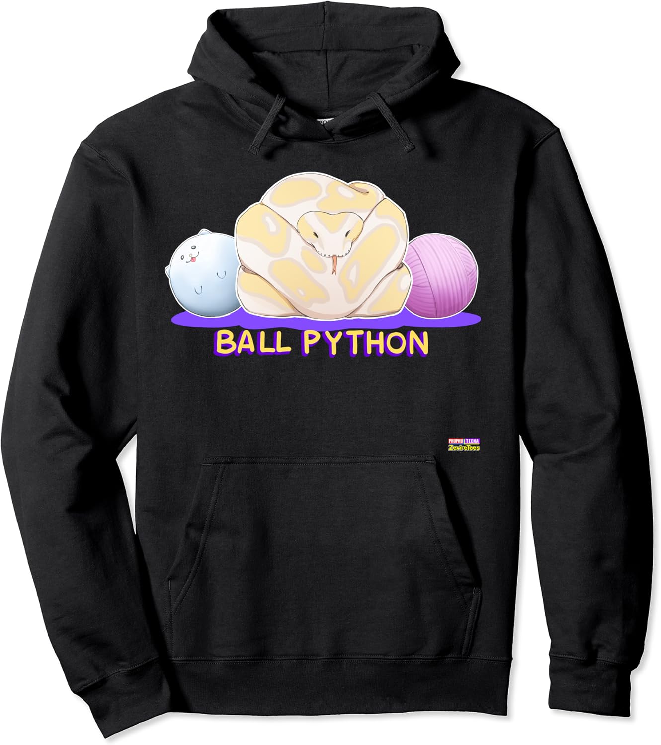 Amazon.com: Ball Python - a cute balled up snake Pullover Hoodie ...