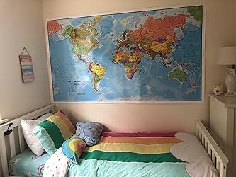 Maps International World Map - Laminated - 84.1cm x Nepal | Ubuy