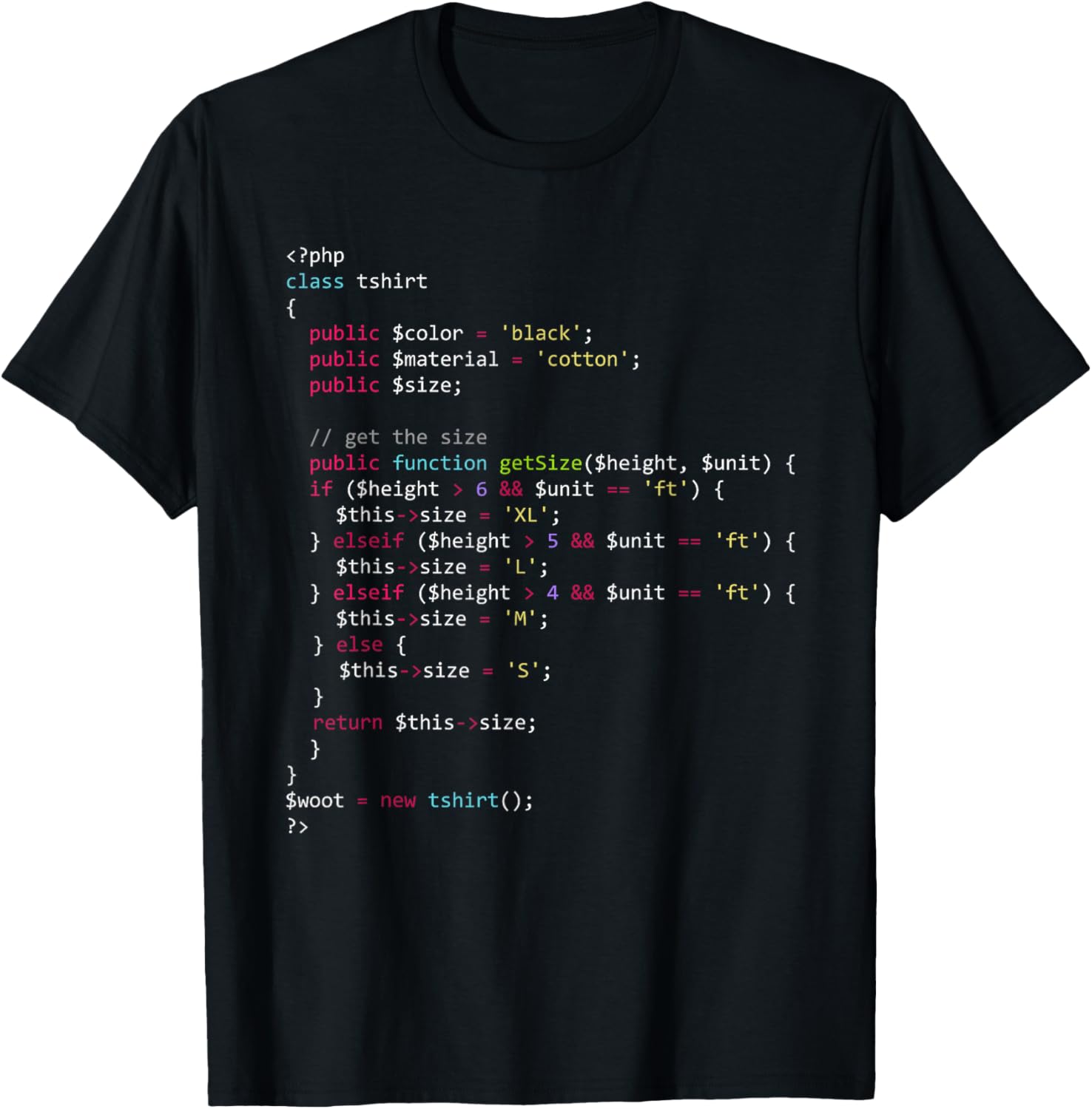 Amazon.com: PHP Syntax Code for Programmer Geek Web Developer T-Shirt ...
