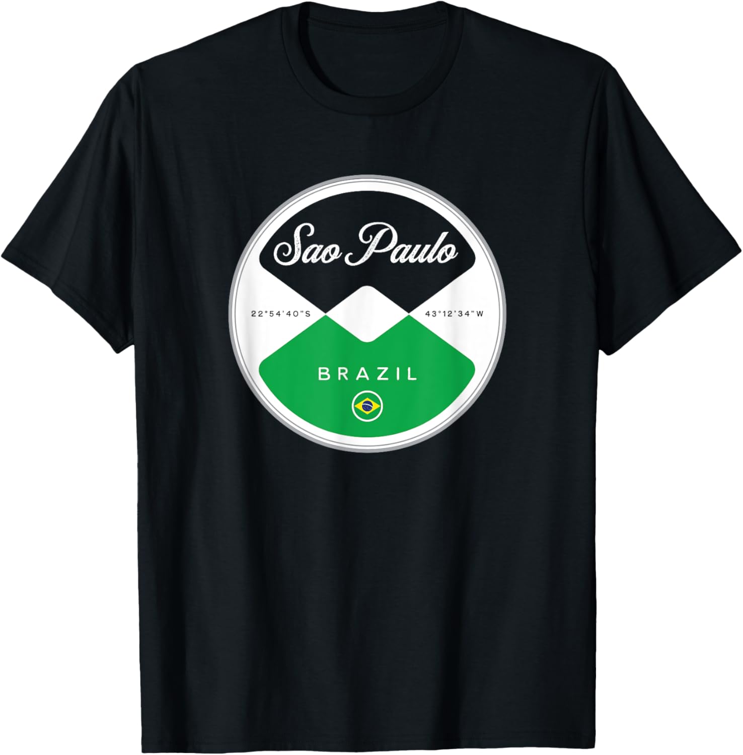 Amazon.com: Camiseta con estampado de círculo de Brasil de Sao Paulo, Negro - : Ropa, Zapatos y ...